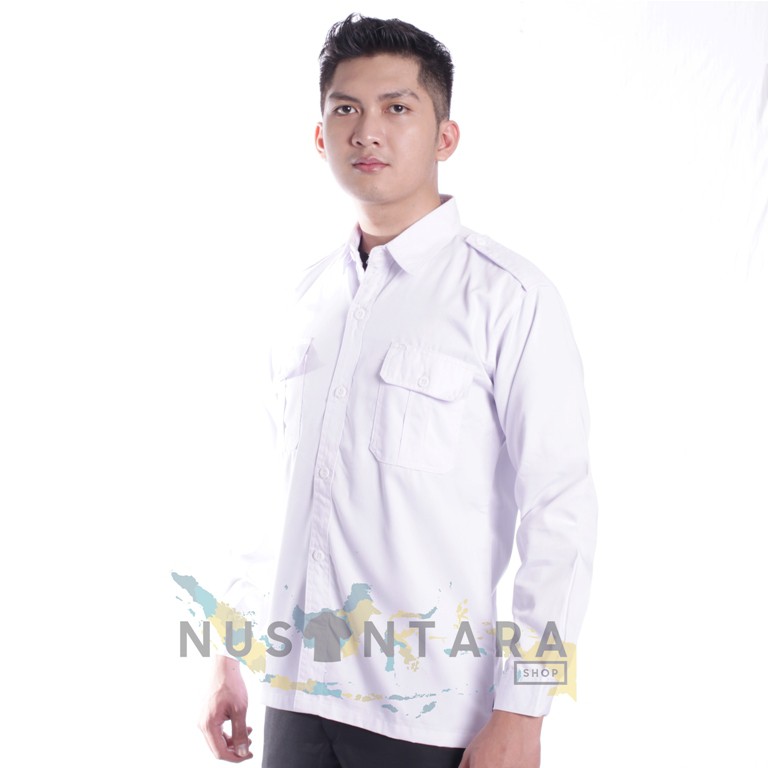 Jual Kemeja Pns Putih Pria Kemeja Pdh Putih Lengan Panjang Seragam Pns ...