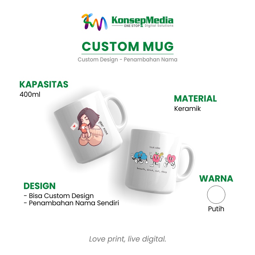 Jual Mug Keramik Putih Custom | Shopee Indonesia