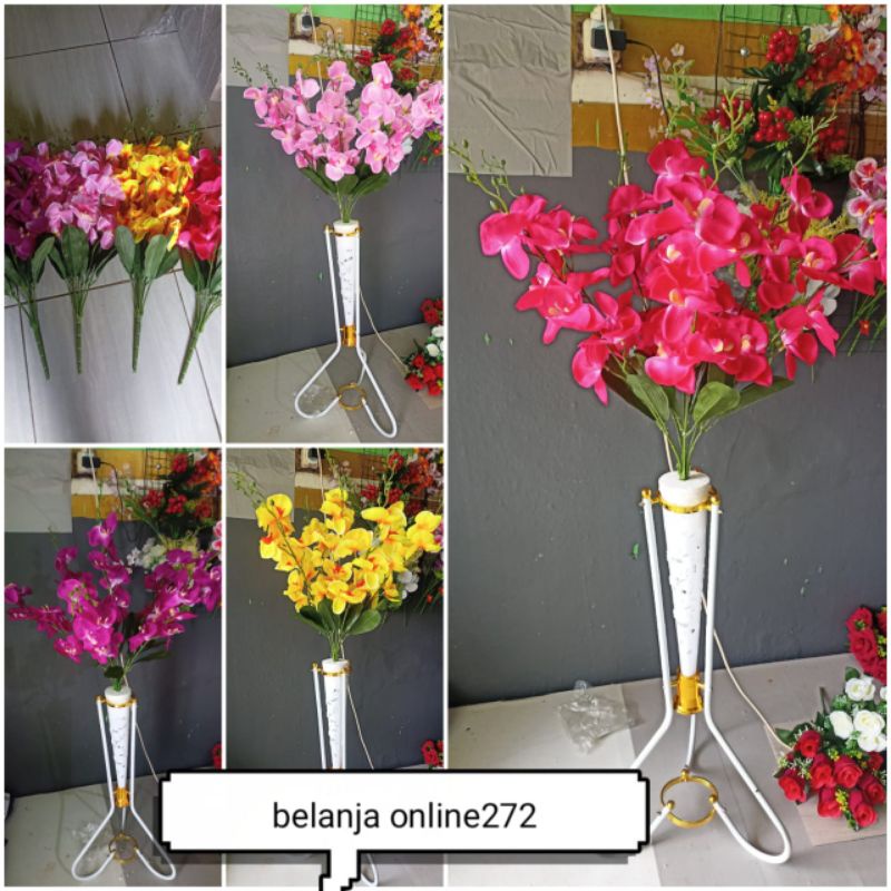 Jual (satusett)bunga anggrek jumbo7 tangka,bunga sudut bunga pelastik ...