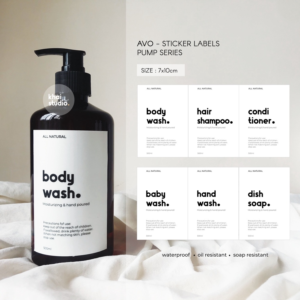 Jual AVO - Label Sticker Botol sabun / Label Sticker Bottle Pump ...