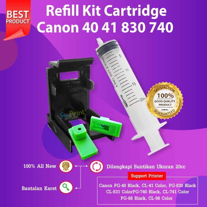 Jual Refill kit Penyedot Tinta Cartridge Canon 40 41 830 831 740 741 88 ...