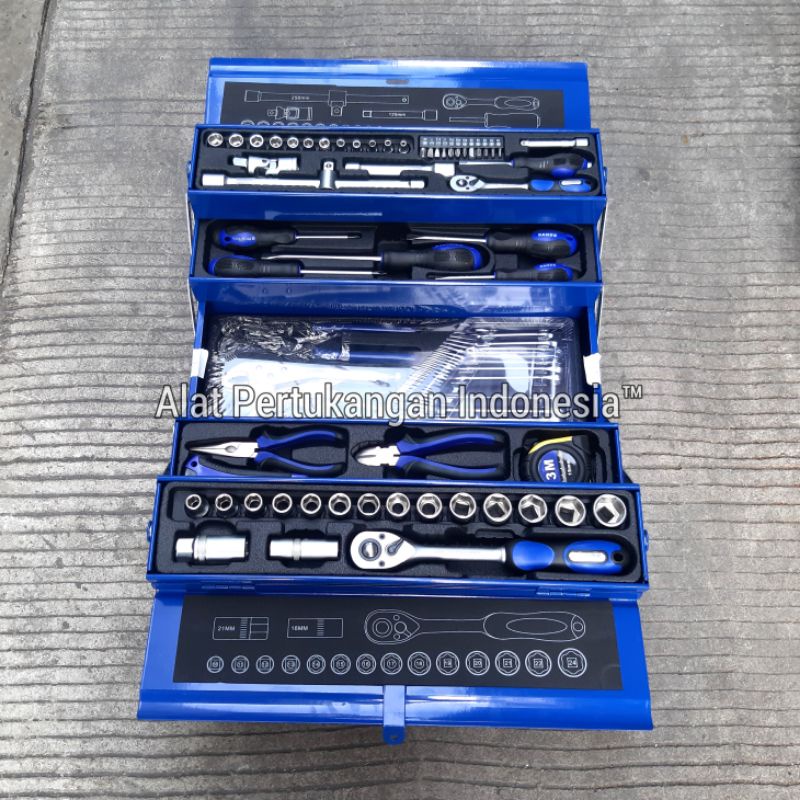 Jual SANDS TOOLKIT MATERIAL CASE IN METAL TOOL KIT BOX SET 91 PCS - ALAT PERTUKANGAN ...