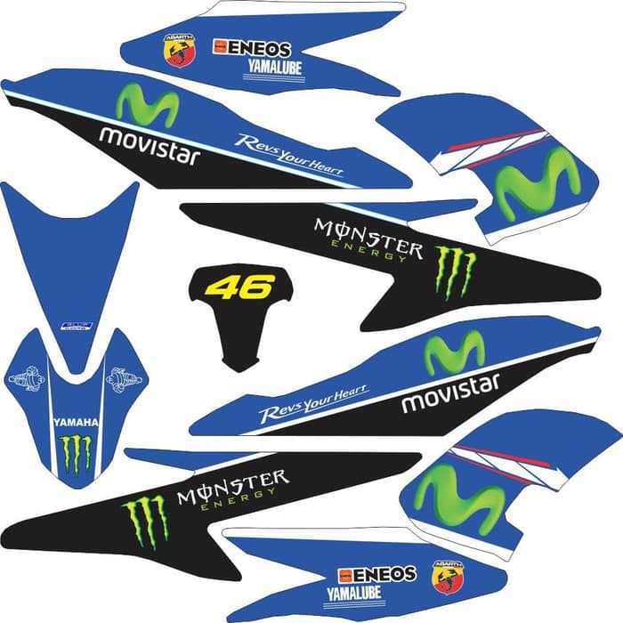 Jual Sticker Decal Aerox 155 Fullbody Movistar v.1 Dekal stiker ...