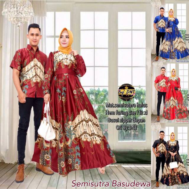 Jual Baju Batik Couple SemiSutra Basudewa / Batik Sarimbit (geser ...