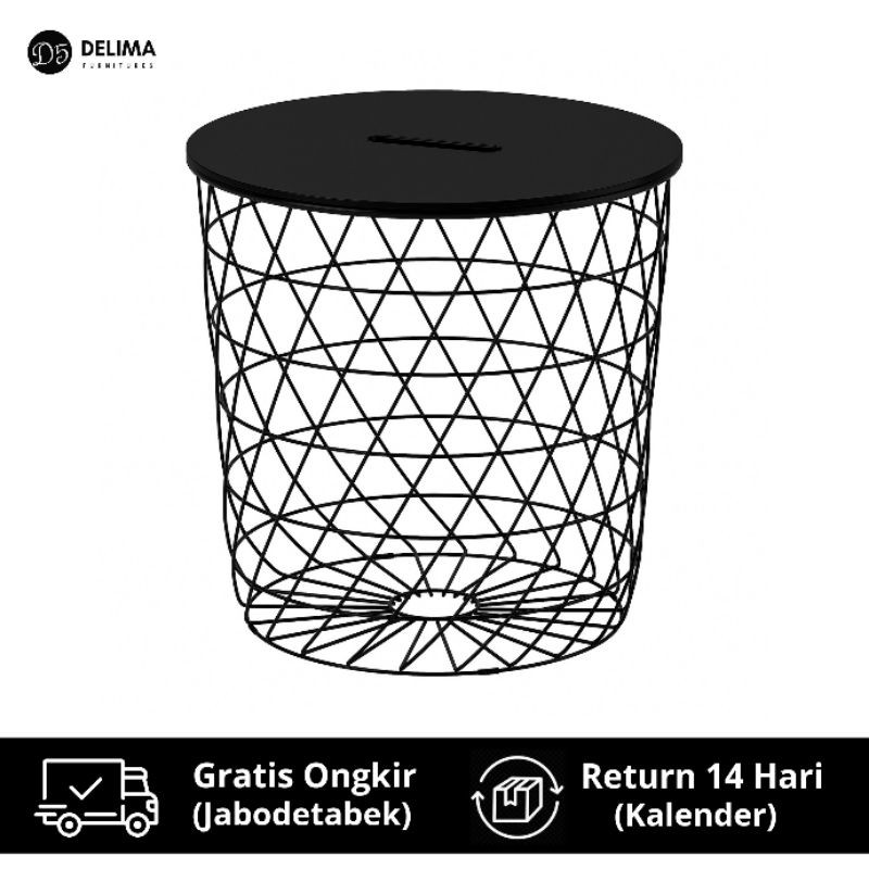 Jual Storage Table Meja Tamu dan Meja Samping / Meja Penyimpanan, Hitam ...