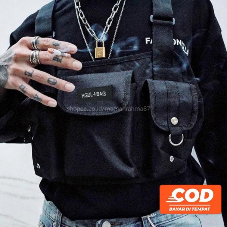 Jual [COP.10Jn22p] Tas Dada Chest Bag Rompi Gaya Hip Hop Korea KPOP ...