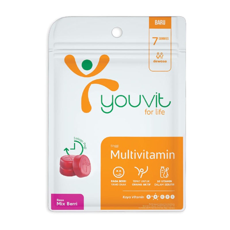 Jual Youvit Multivitamin Gummy Dewasa Mix Berri 7s | Shopee Indonesia