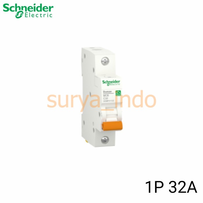 Jual MCB 1 P 32 A (1 PHASE 32 AMPERE) C32 SCHNEIDER DOMAE DOMF01132 | Shopee Indonesia