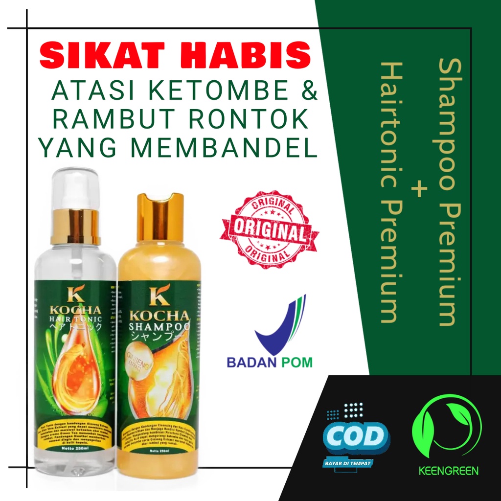 Jual Paket Shampo Anti Ketombe Dan Hair Tonic Sampo Shampoo Vitamin Penyubur Rambut Rontok Kocha ...