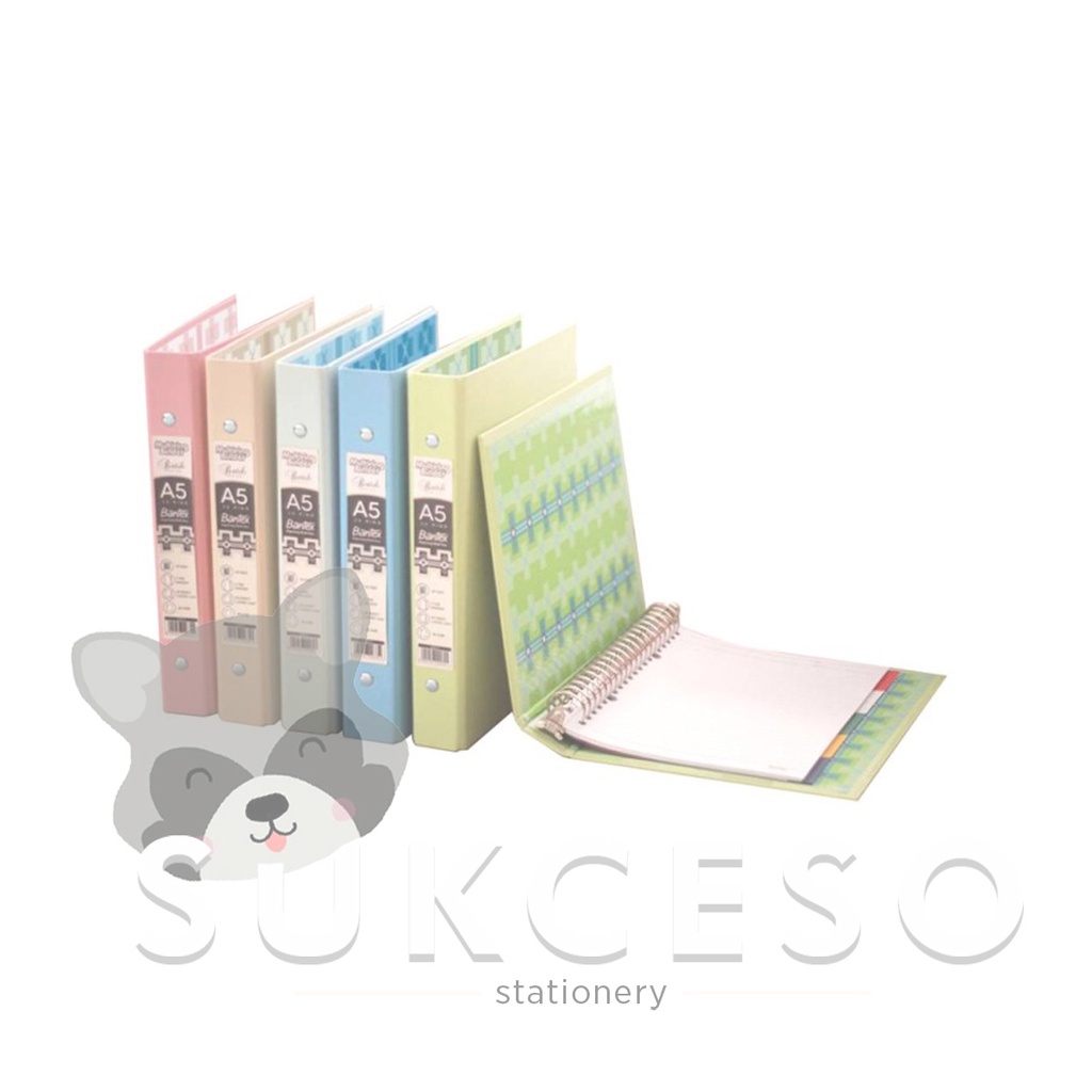 Jual Bantex Binder A5 Multiring Batik Pastel Series 1334 / Loose Leaf ...