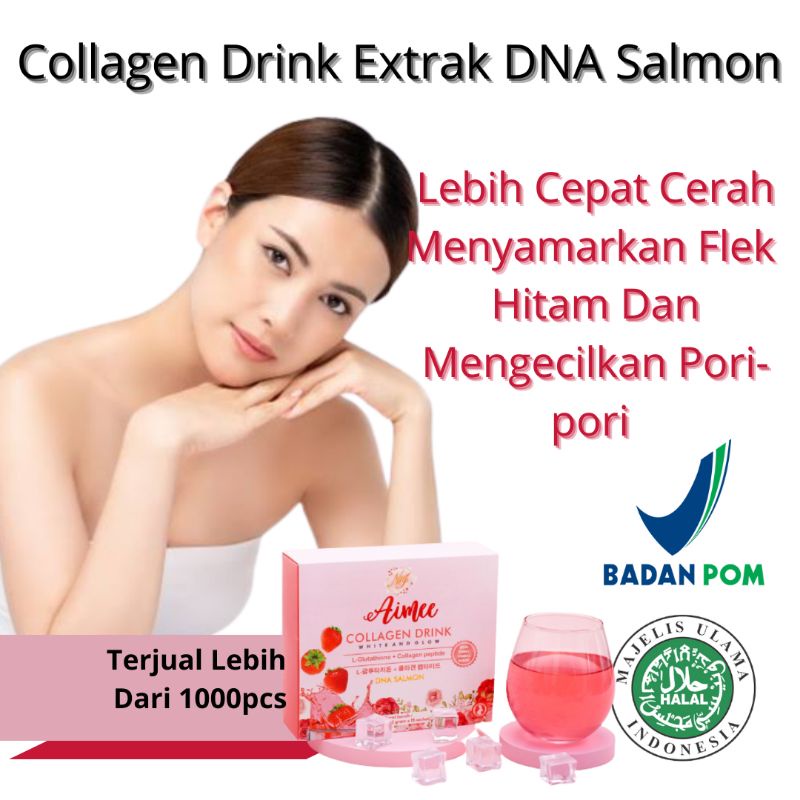 Jual Collagen Drink Serbuk Minuman Colagen Kolagen Drink Pemutih Seluruh Tubuh Badan Aimee BPOM ...