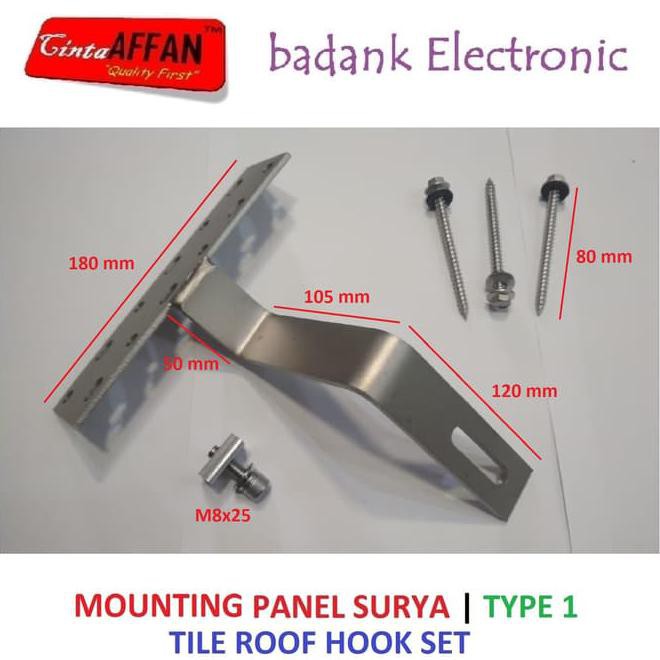 Jual Promo Tahun Baru Type 1 Mounting Bracket Solar Panel Surya - Tile ...