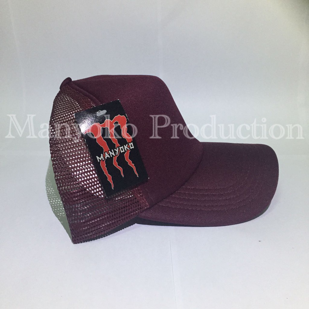 Jual TOPI JARING (TRUCKER) POLOS MERAH MAROON | Shopee Indonesia