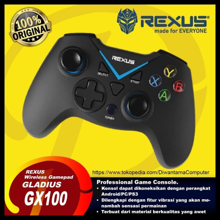 Jual Rexus Gladius Gx100 Pro Gaming Wireless Gamepad Joystick Stick ...