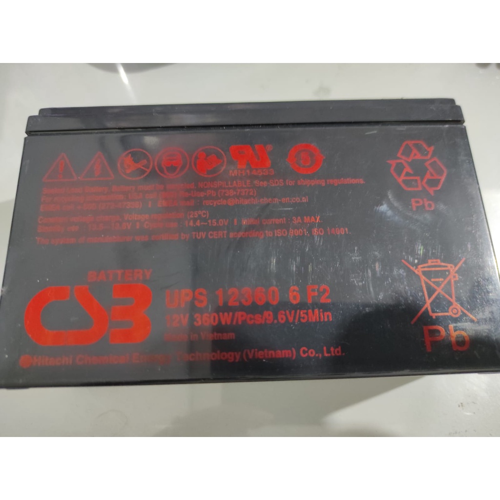 Jual Baterai UPS CSB 123606 F2 12V 360W VRLA Replacement UPS Battery ...