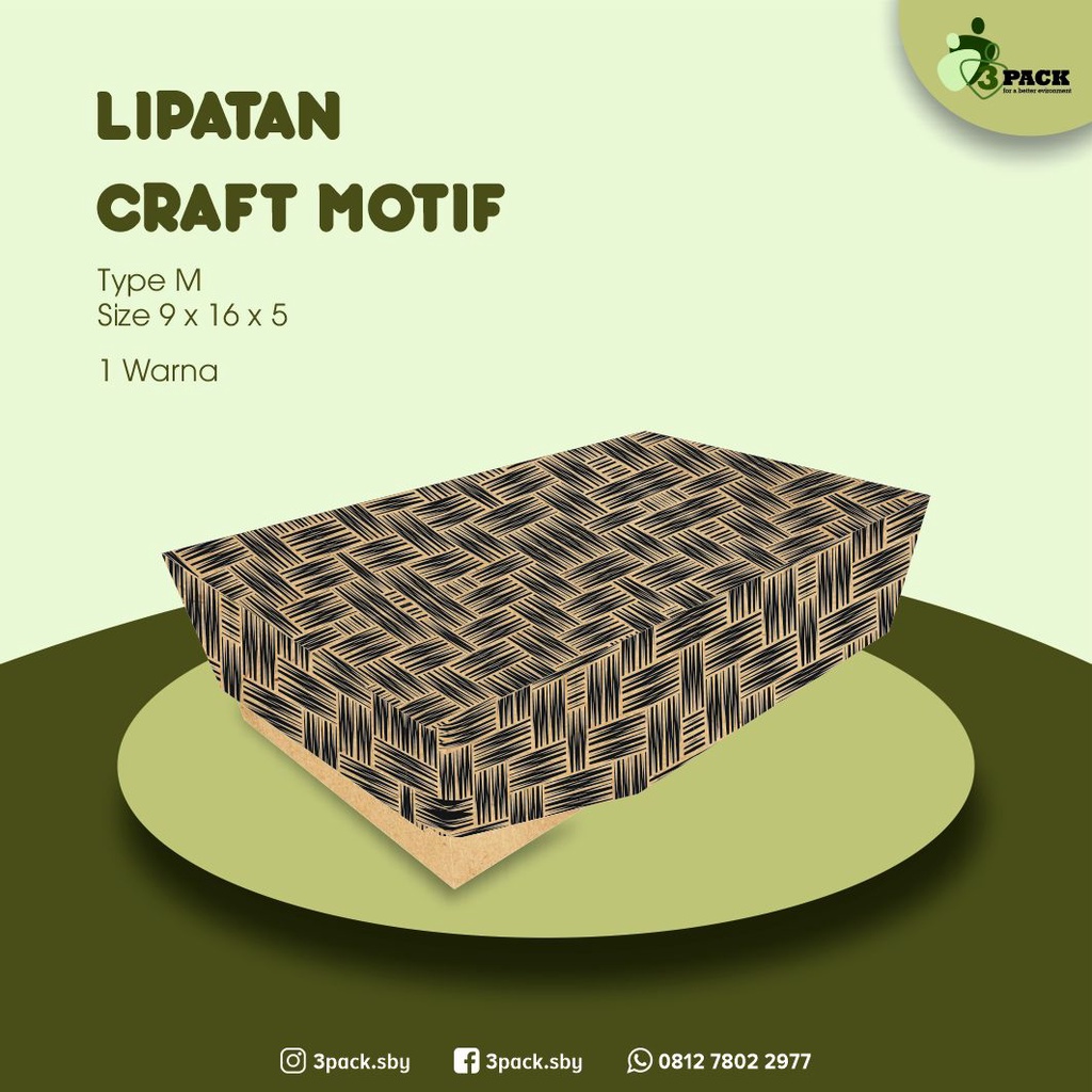 Jual paper lunch box craft lipatan motif anyaman size M -box makanan ...