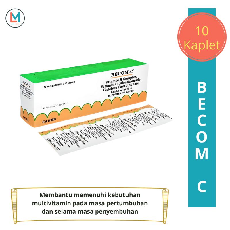 Jual Becom-C | 1 Strip 10 Kaplet | Suplemen Multivitamin | Shopee Indonesia