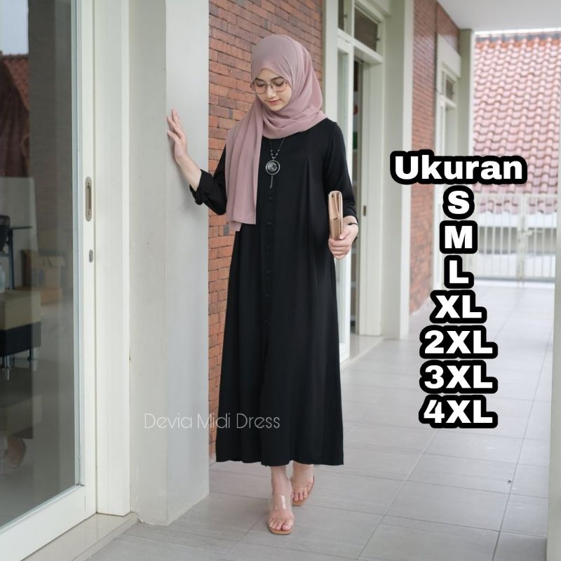 Jual Premium Series DEVIA Midi Dress Big Size Ukuran Size S M L XL 2XL 3XL 4XL XXL XXXL XXXXL 2L ...