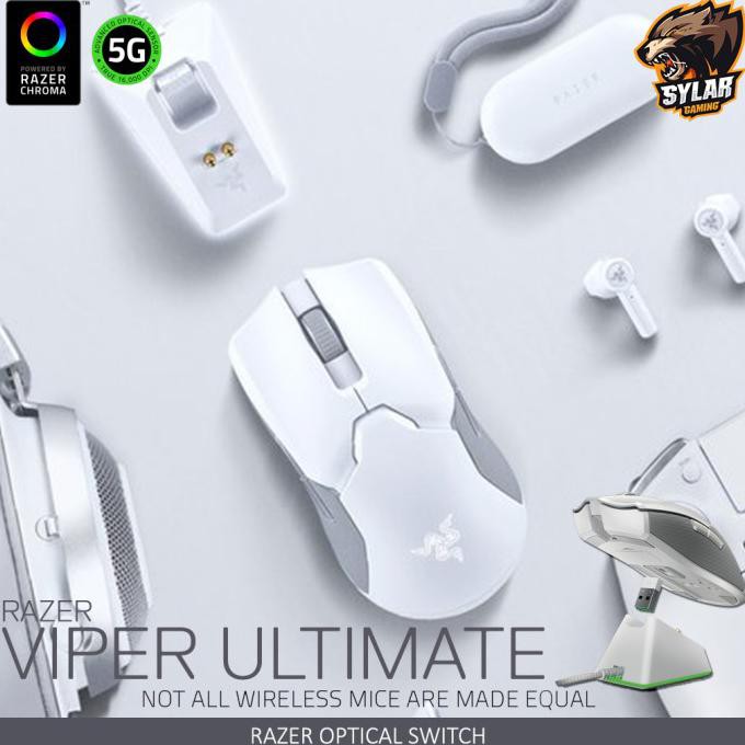Jual Razer Viper Ultimate Mercury White Hyperspeed Wireless Gaming ...