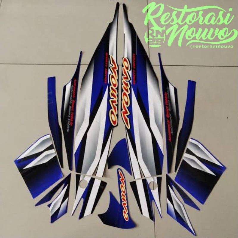 Jual Striping nouvo biru sporty list body nouvo lele sticker nouvo ...