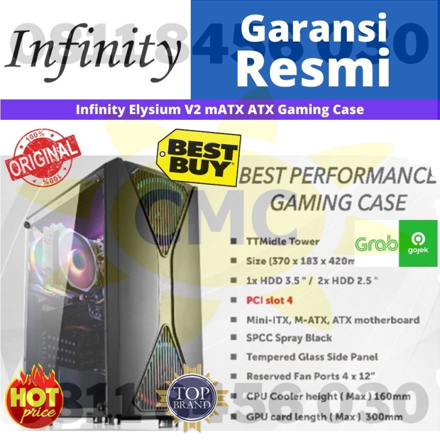 Jual Casing PC Case Infinity Elysium V2 CASING GAMING Komputer Tempered ...