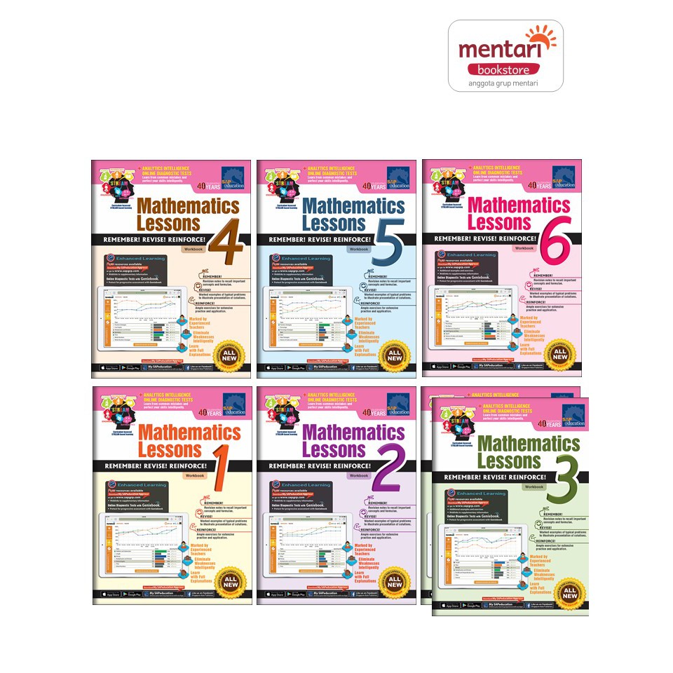 Jual SAP Mathematics Lessons Workbooks + Geniebook | Buku Latihan ...