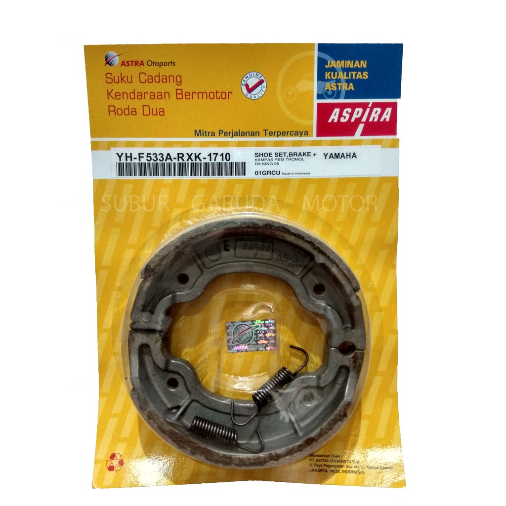 Jual KAMPAS REM ASPIRA RX KING TROMOL DENGAN PER BISA BUAT MIO JUPITER ...