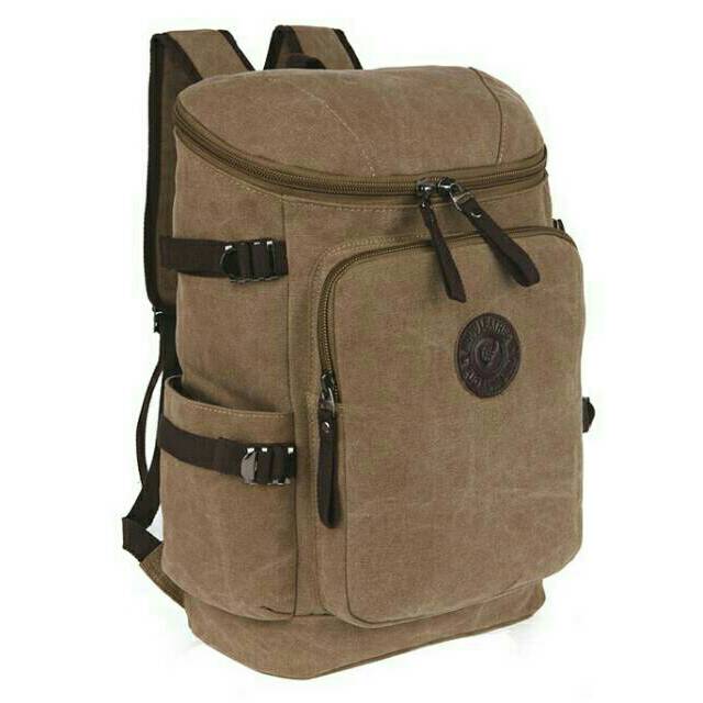 Jual Tas Ransel Backpack Laptop Kanvas Original Obrion Brown | Shopee ...