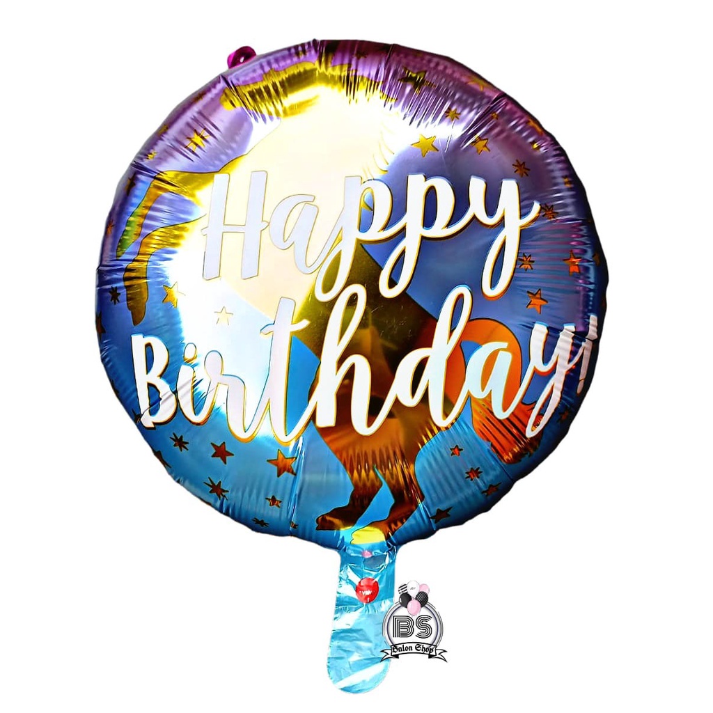 Jual BALON FOIL BULAT HAPPY BIRTHDAY | BALON FOIL BULAT MOTIF TULISAN ...