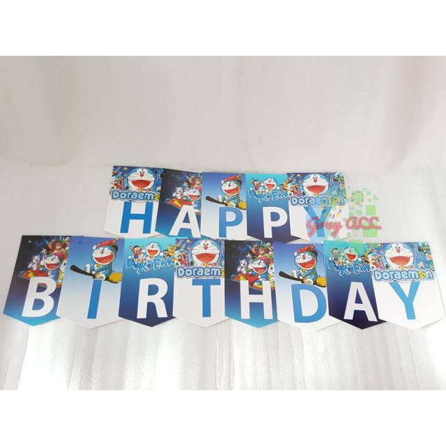 Jual Banner Happy Birthday Doraemon / Banner Doraemon / Banner Happy ...