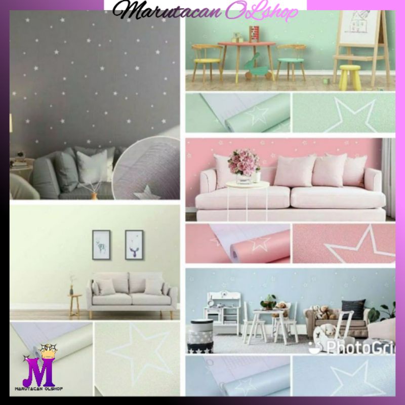 Jual WALLPAPER DINDING / WALLPAPER STIKER / WALLSTIKER MOTIF BINTANG ...