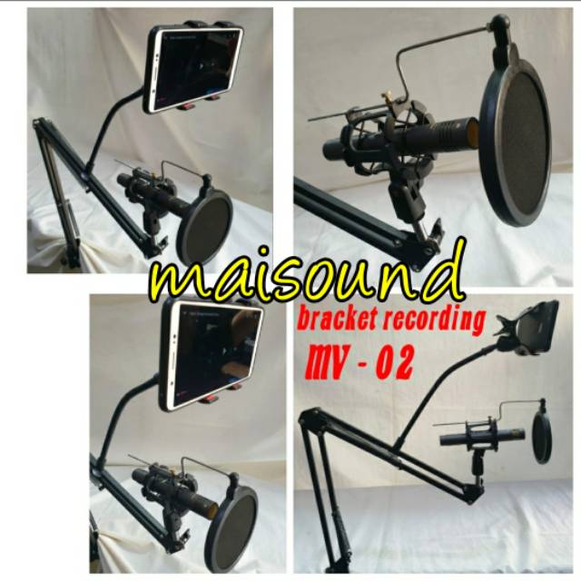 Jual BRACKET RECORDING MV 02 STAND MIC HP REKAMAN MV02 STANDING POP ...
