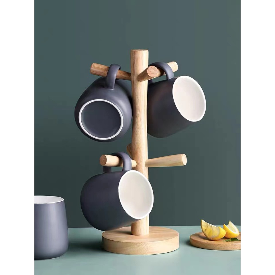 Jual Gantungan Cangkir Mug Holder Kayu Rak Tempat Penyimpanan Gelas ...