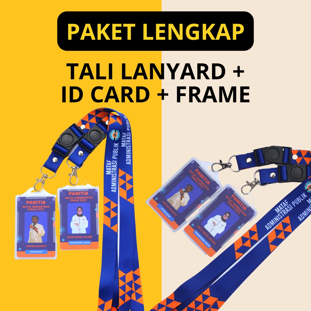 Jual (PAKET LENGKAP) TALI LANYARD STOPPER + ID CARD 1 SISI + FRAME ...
