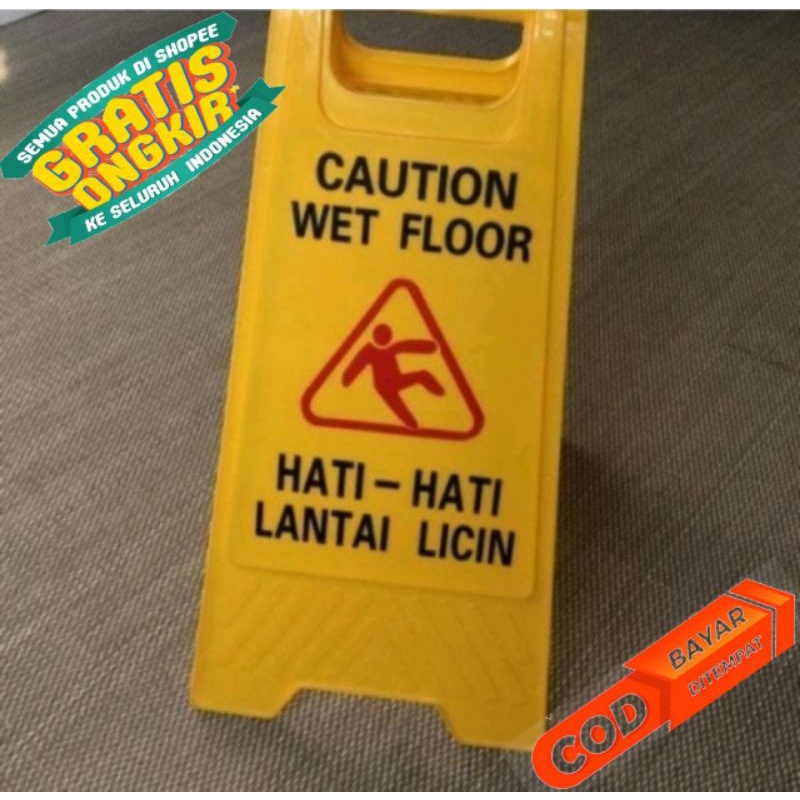 Jual Warning Sign Floor / Wet Floor Papan Peringatan Lantai Basah Licin ...
