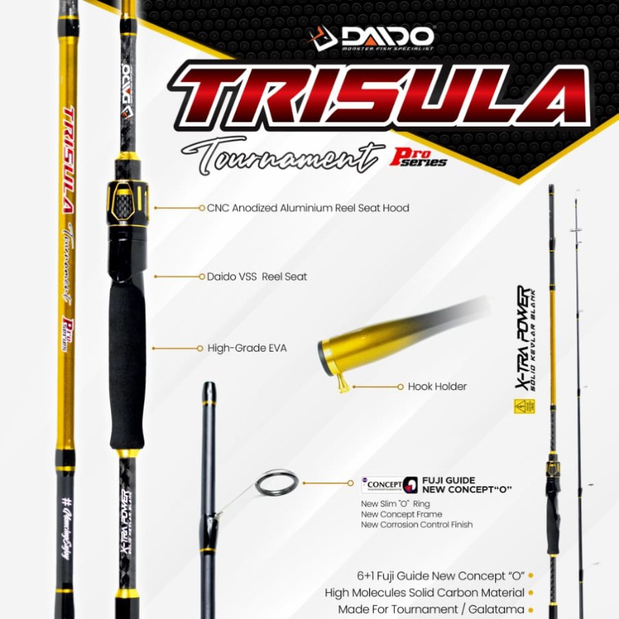 Jual Joran Galatama Carbon Solid Daido Trisula Pro Series 17 lb Ringan ...