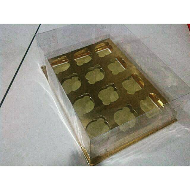 Jual Box mika cupcake isi 12 / dus cake emas | Shopee Indonesia