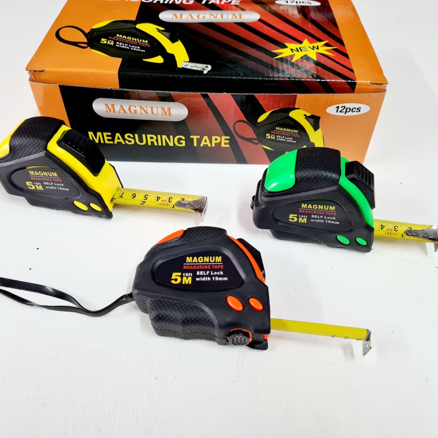 Jual METERAN KARET MEASURING TAPE SELF LOCK 5mx19mm MAGNUM | Shopee ...
