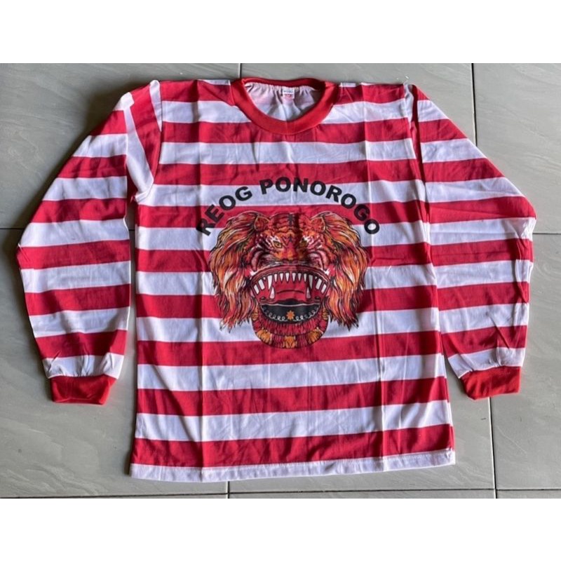 Jual Kaos Reog Lorek Merah Putih Lengan Panjang | Shopee Indonesia