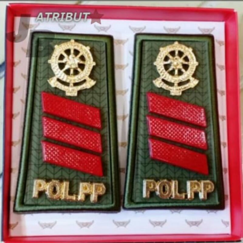 Jual pangkat pol pp golongan 2C PDH lis bordir | Shopee Indonesia