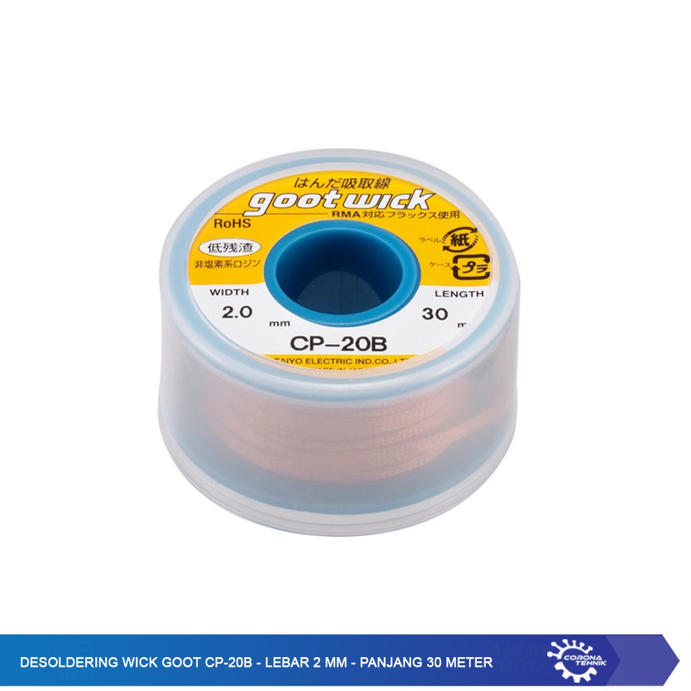 Jual Desoldering Wick Goot CP-20B - Lebar 2 mm - Panjang 30 Meter | Shopee Indonesia