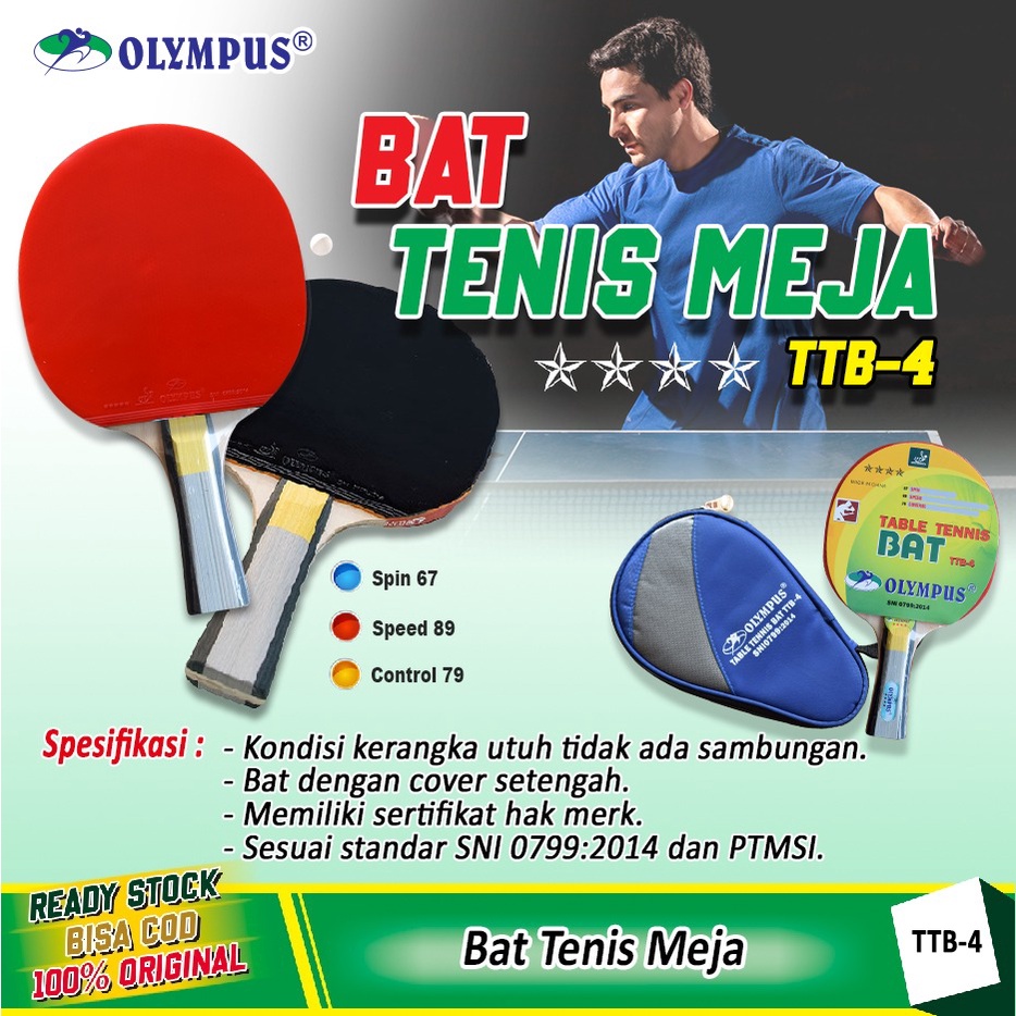 Jual Bat Tenis Meja OLYMPUS TTB-04 Tas Full Bat Pingpong | Shopee Indonesia