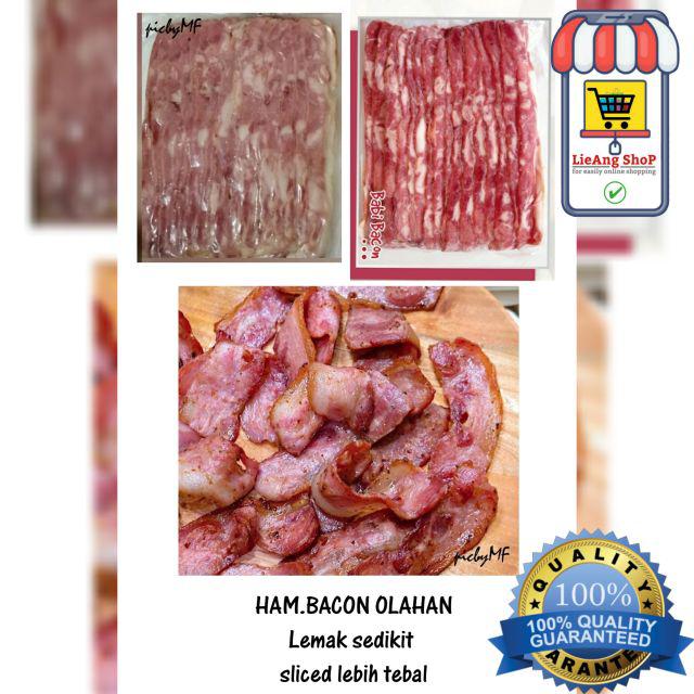 Jual Bacon steaky aroma pork bacon back bacon slice 1kg asli bali ...