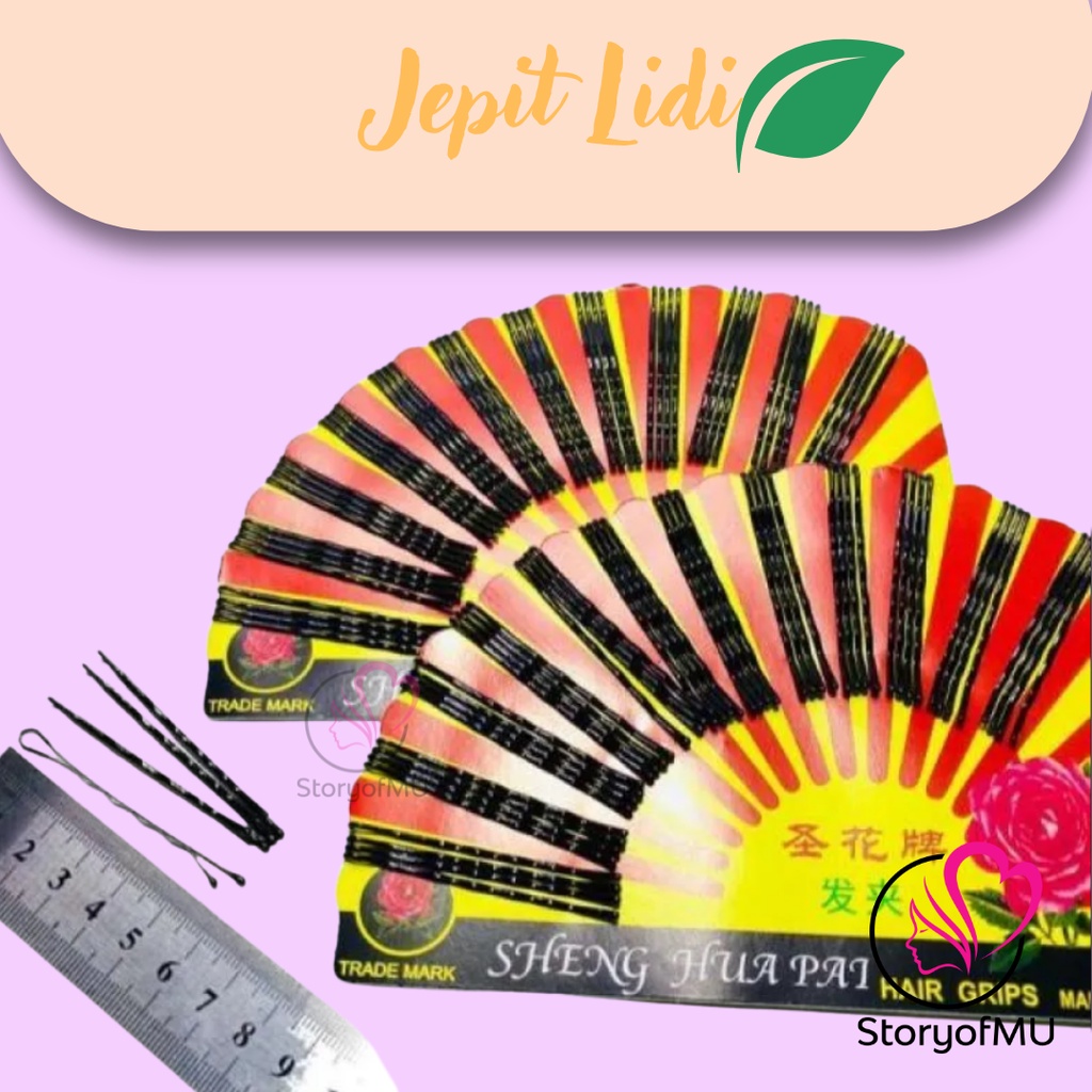 Jual Jepit Lidik Kipas | Jepit Rambut Lidi (Per Lembar Isi 48 Pcs ...