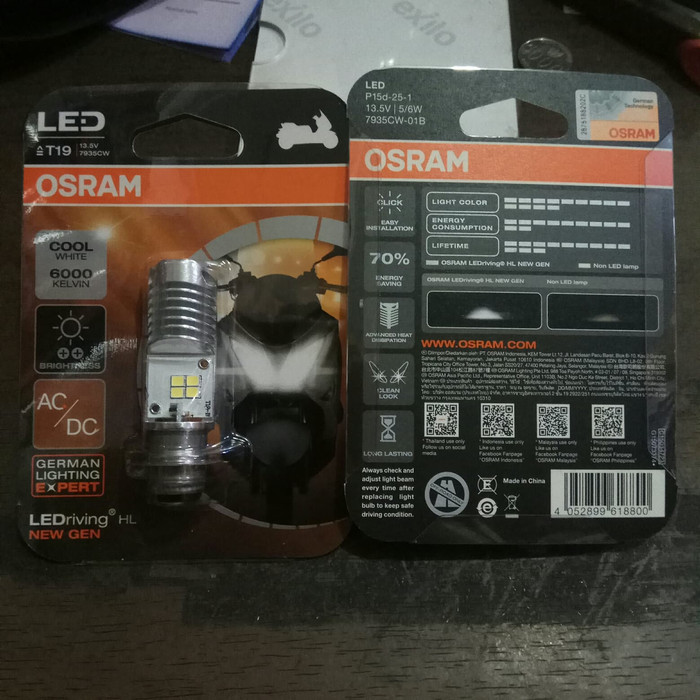 Jual bohlam depan led osram asli kaki 1 T19 M5 7935CW NEW GEN AC DC 5/6W | Shopee Indonesia