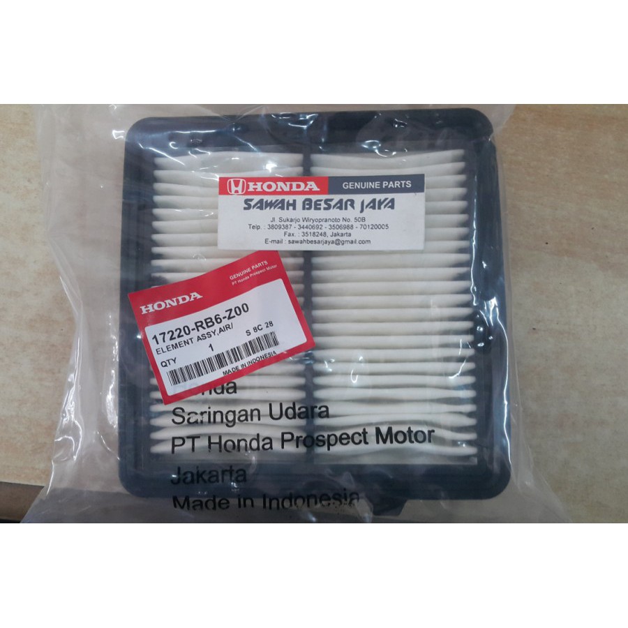 Jual Air Filter / Saringan Udara Jazz City Freed Brio Mobilio Original ...