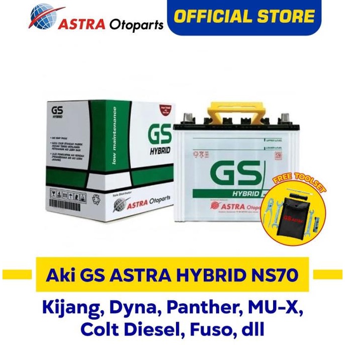 Jual GS ASTRA Hybrid NS70 Aki Mobil Kijang, Dyna, Colt Diesel, Fuso, MU-X | Shopee Indonesia