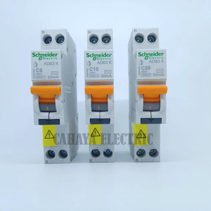 Jual Electro | Elcb Rcbo Slim Domae Schneider 1P 6A 10A 16A 20A | Shopee Indonesia