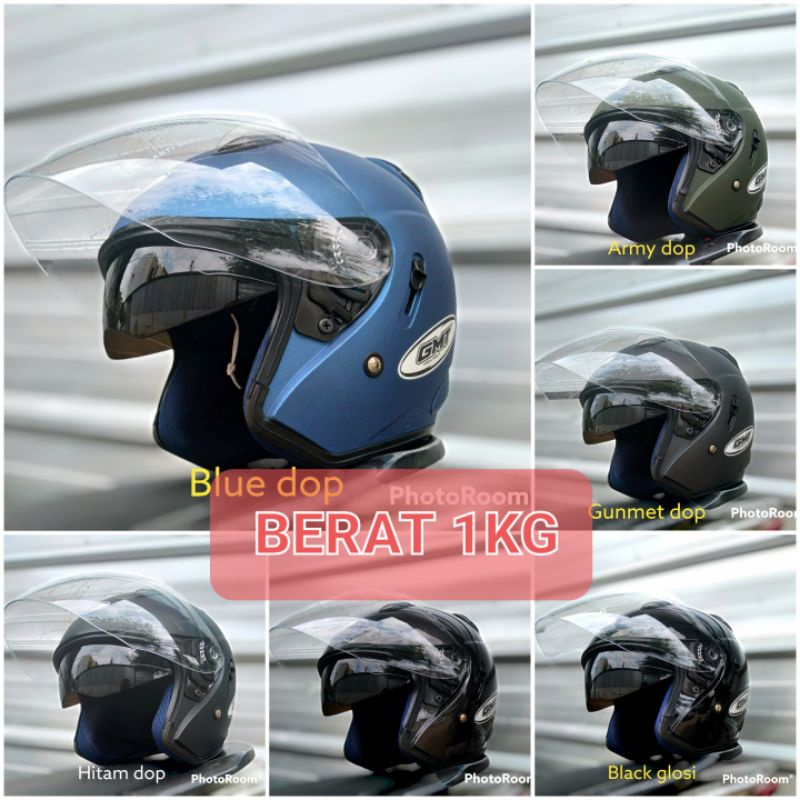Jual HELM SEPEDA MOTOR HALF FACE DOBLE VISOR GMT ORIGINAL/HELM PRIA ...