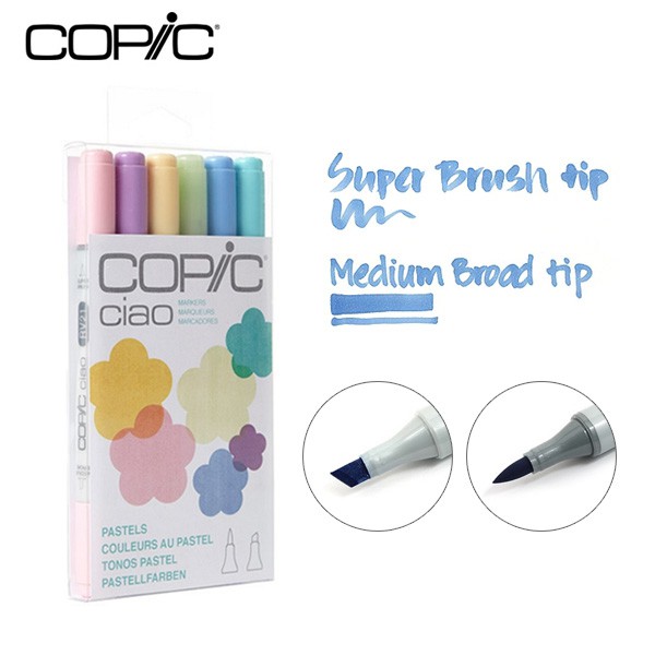 Jual Copic Ciao Marker Set 6 - Pastels | Shopee Indonesia